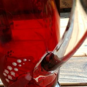 Kitchen | Vintage Ruby Red Pitcher Set | Poshmark
